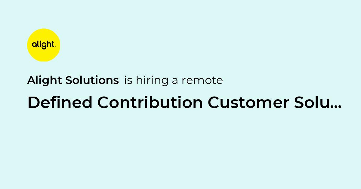 Remote Defined Contribution Customer Solutions Specialist – Virtual at ...