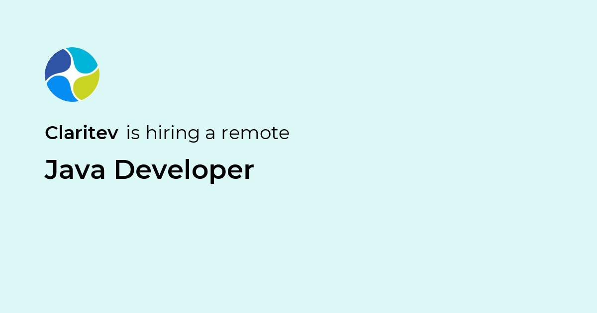 Remote Java Developer at Claritev - Jobicy