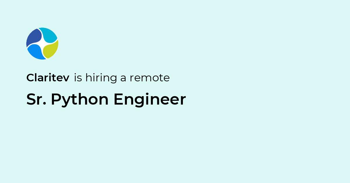 Remote Sr. Python Engineer at Claritev - Jobicy